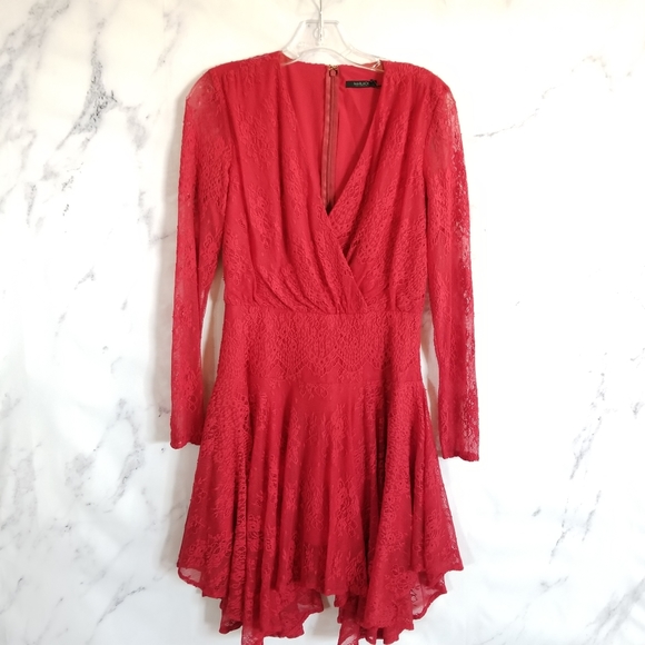 bobi | Dresses | Bobi Black Los Angeles Red Lace Dress | Poshmark